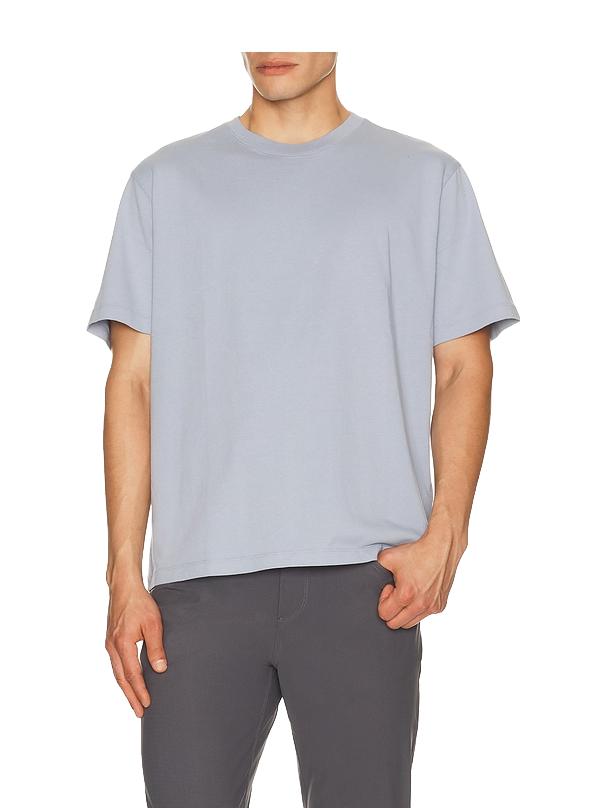 VUORI vuori heavyweight relaxed tee in blue.